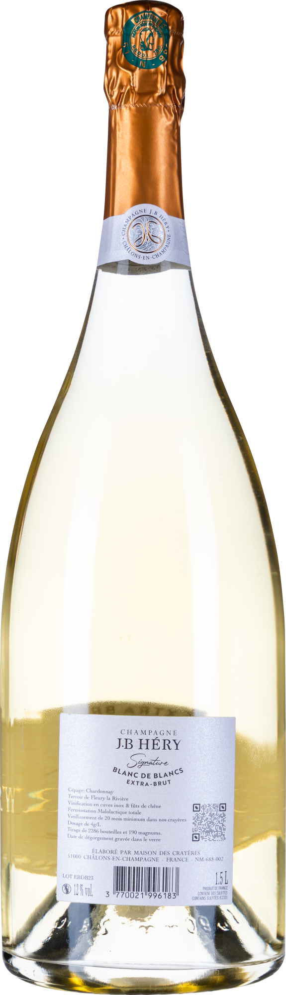 J.B Hery Champagne Extra Brut Signature Blanc de Blancs Magnum im ...