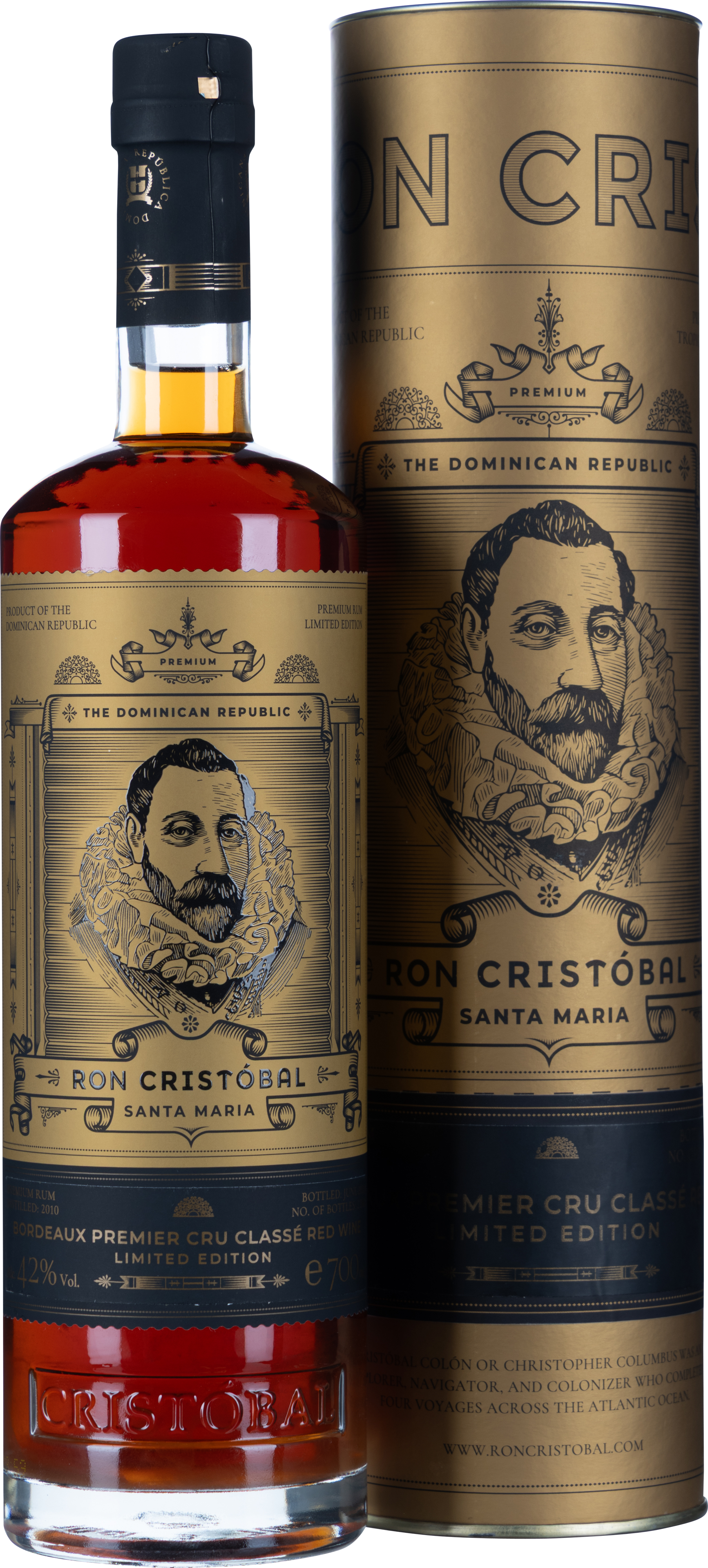 Ron Cristóbal Santa Maria Premium Rum in Mouton Fass 0,7 Liter in Tube ...